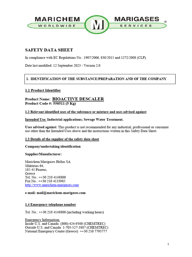 Bioactive Descaler 5Kg 2023 | PDF