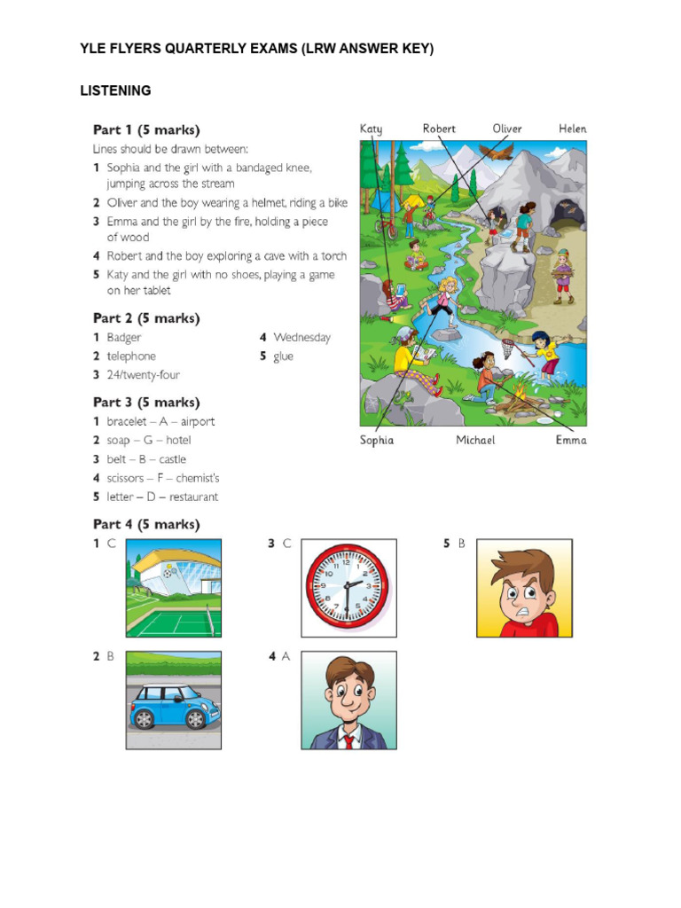 Yle Flyers LRW Answer Key | PDF