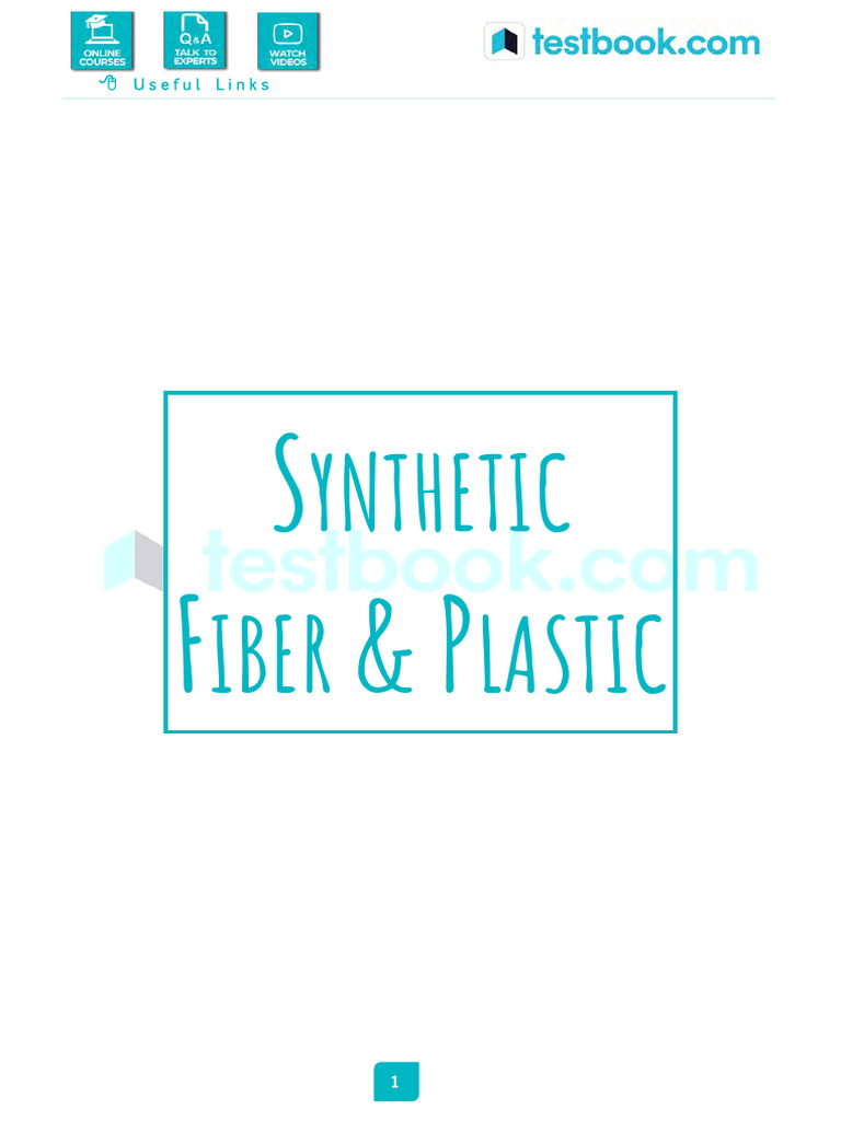 Synthetic Fiber & Plastic | PDF | Polymers | Plastic