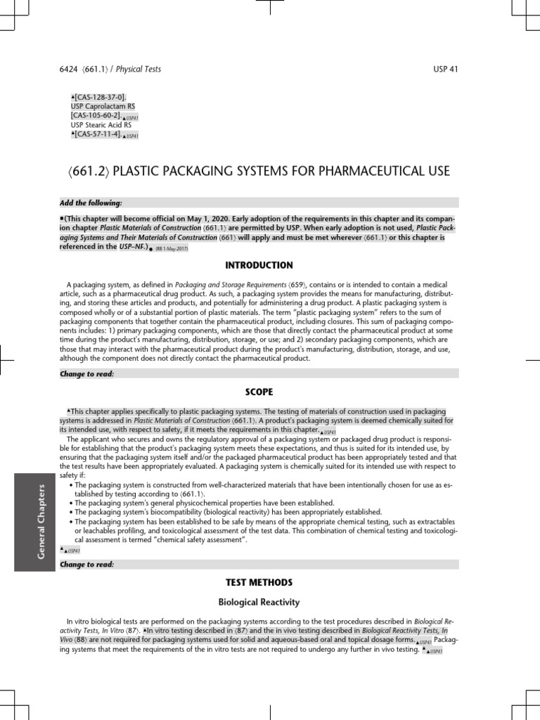 661 2 Plastic Packaging Systems forPharma Use | PDF