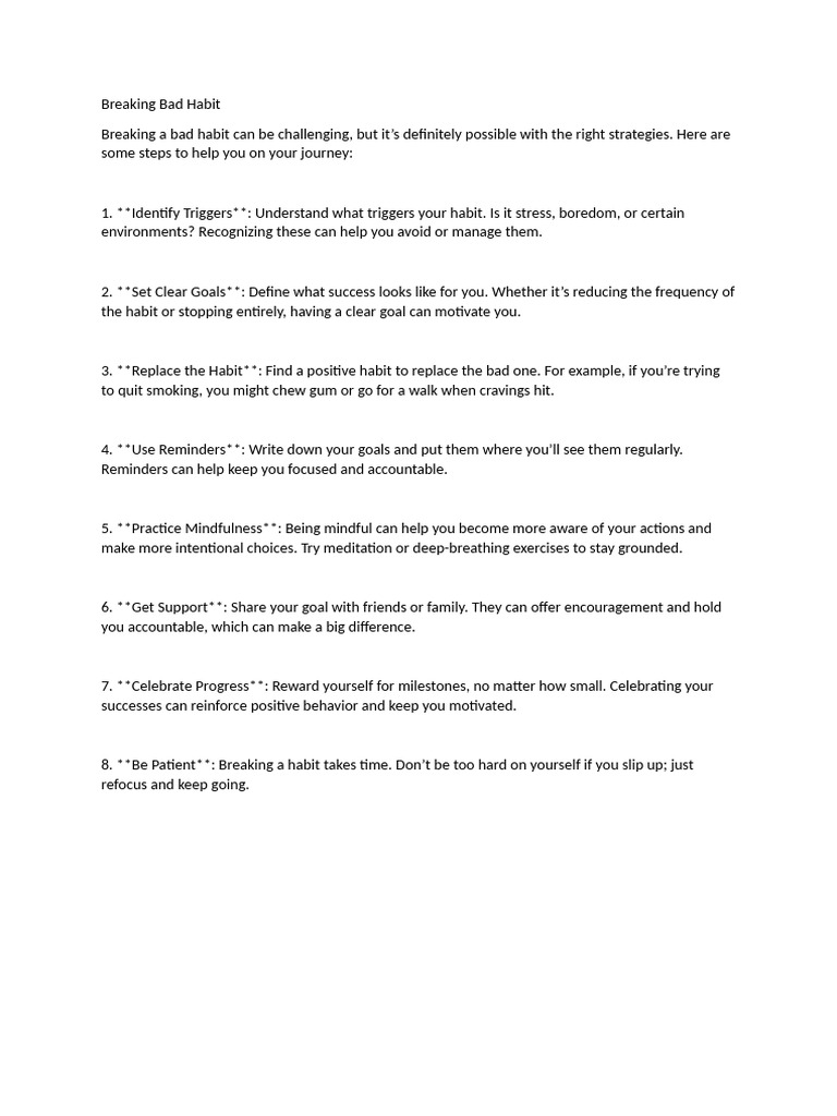 Breaking Bad Habit | PDF