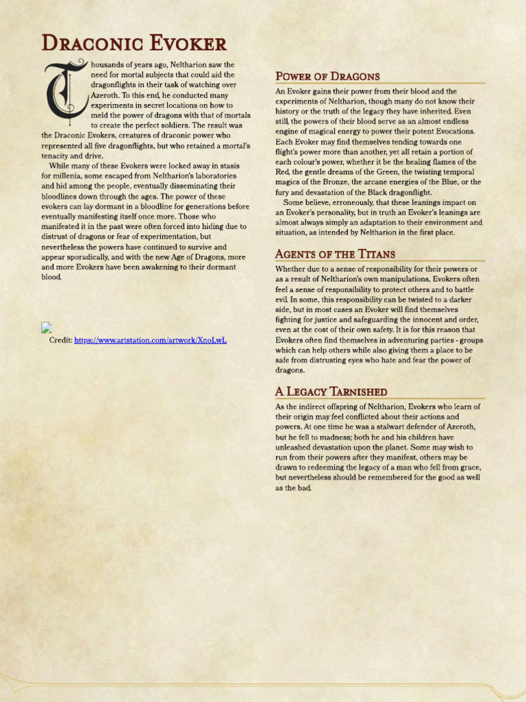 Draconic Evoker | PDF