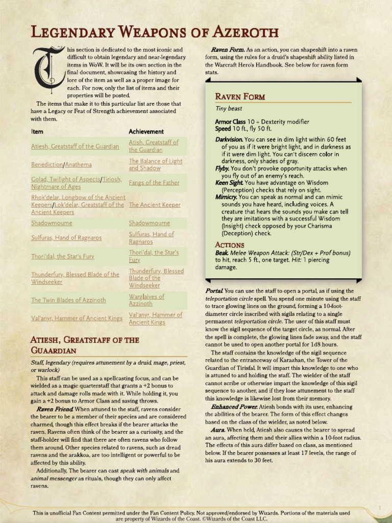 Legendary Weapons of Azeroth v2 | PDF