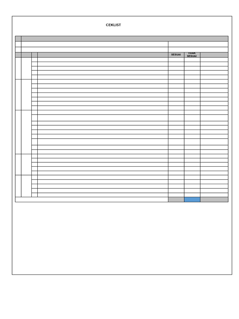 Form Ceklist 5R | PDF