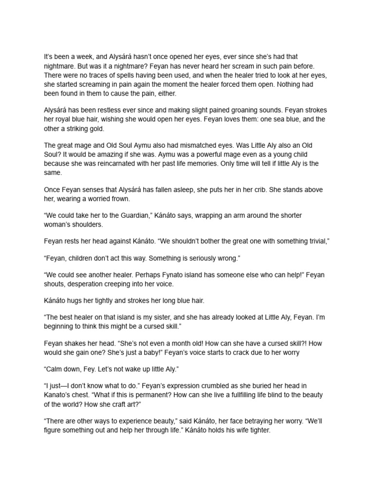 The Reincarnation of Alysara. Chapter 4 - A Mother's Worry | PDF