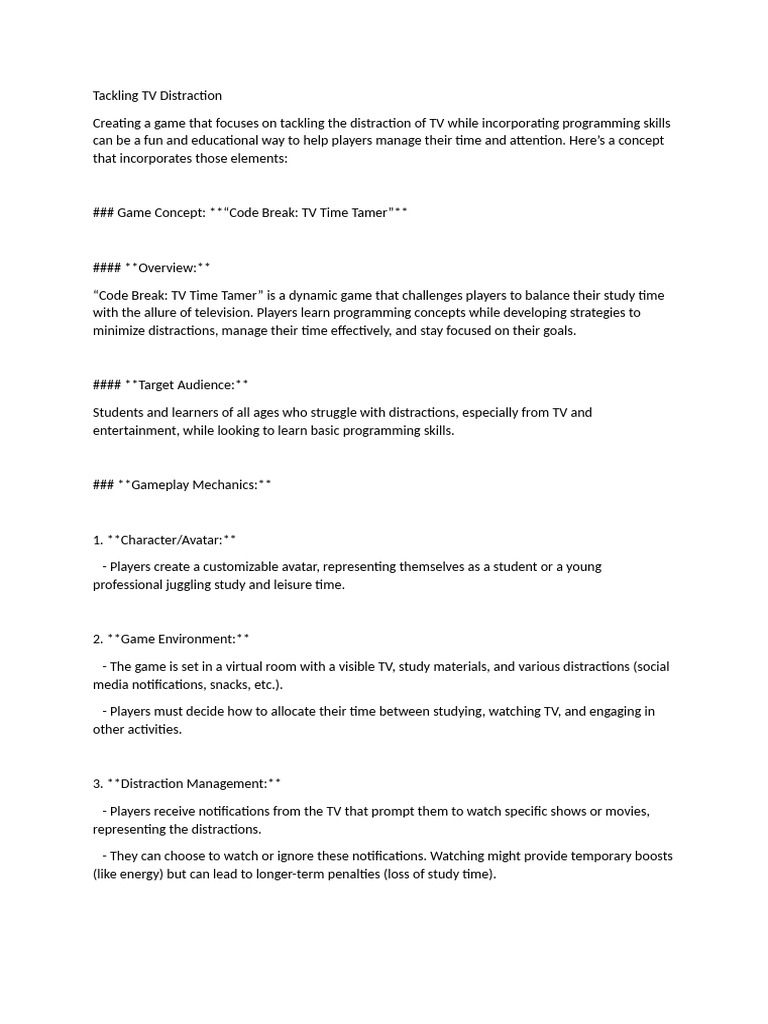 Tackling TV Distraction | PDF