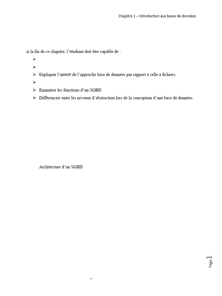 BD - Chapitre 1 - Introduction Aux Bases de Données | PDF