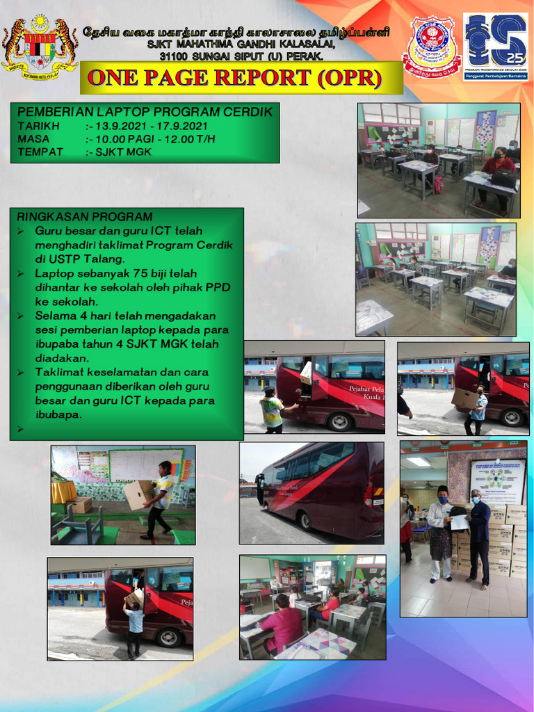 ONE PAGE REPORT - Program Cerdik | PDF