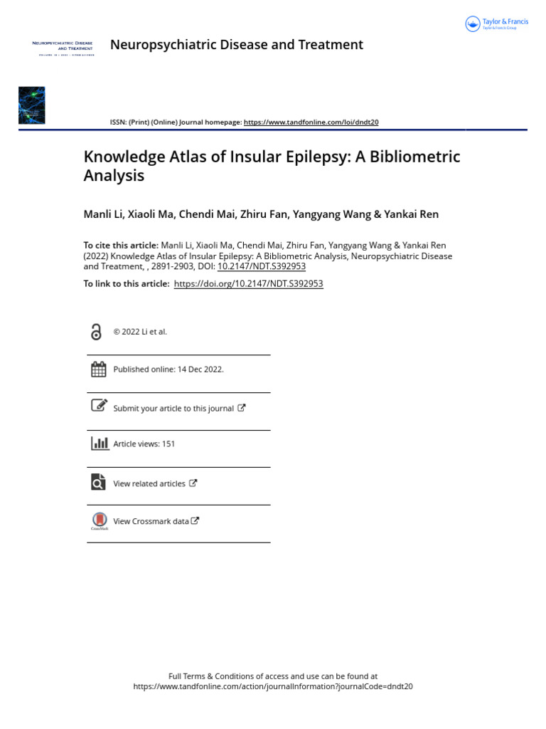 Knowledge Atlas of Insular Epilepsy A Bibliometric Analysis | PDF ...