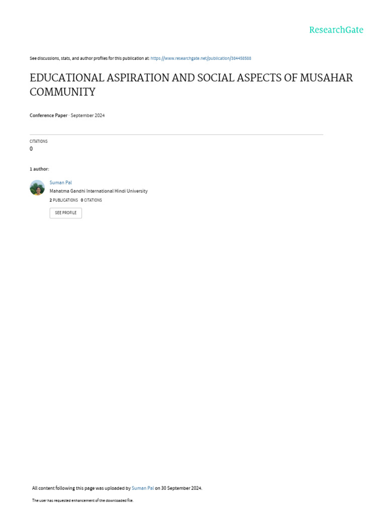 Musahar Community Conference Paper | PDF