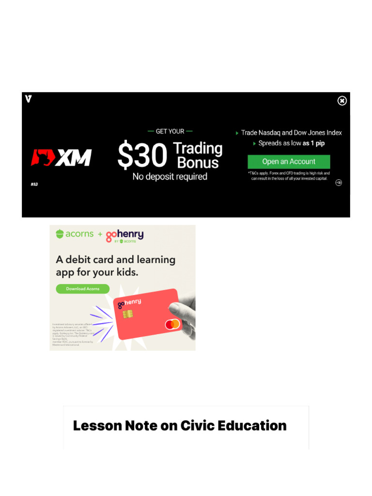 Lesson Note On Civic Education SS 1 First Term | PDF