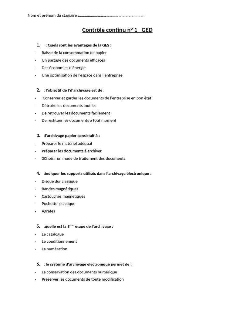 Contrôle Continu GED1 104 | PDF