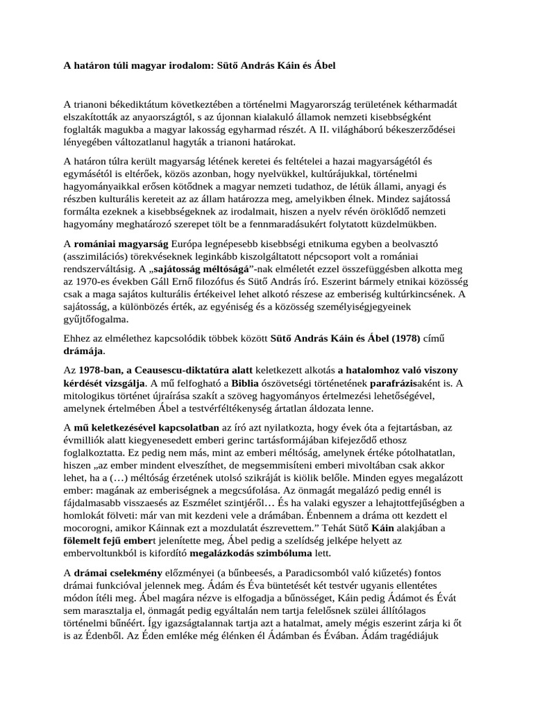 A Határon Túli Magyar Irodalom | PDF