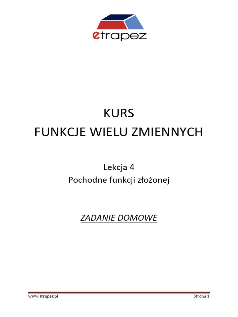 Funkcje Wielu Zmiennych 3 (2) | PDF Funkcje Wielu Zmiennych 3 (2) | PDF
