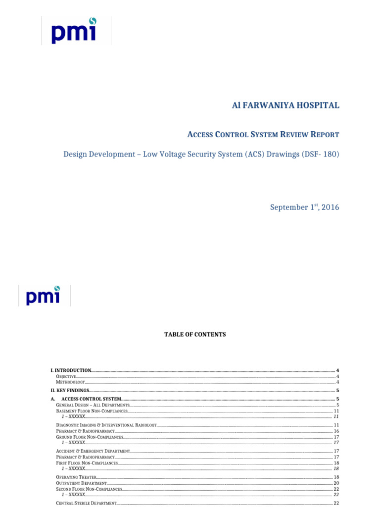 160901- Access Control & CCTV Report | PDF