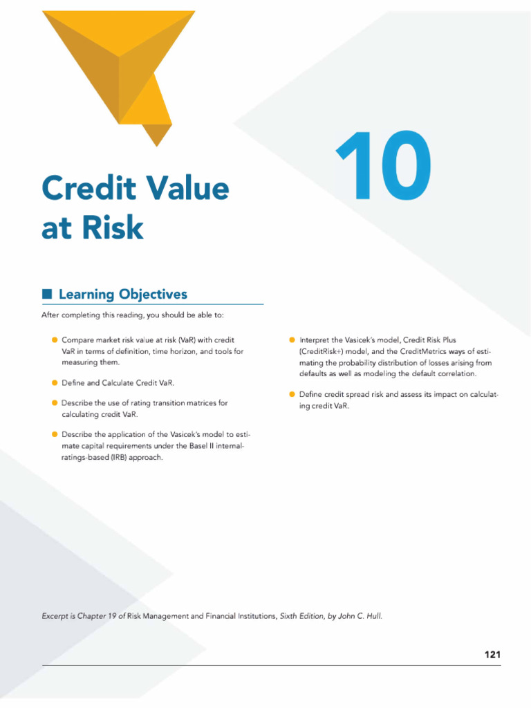 Credit Value at Risk: Learning Objectives | PDF