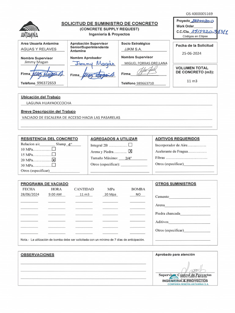 Solicitud de Concreto JJKM | PDF