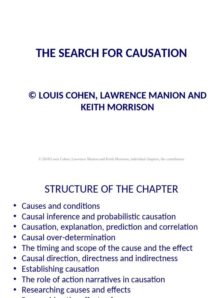 Chapter 6 THE SEARCH FOR CAUSATION | PDF