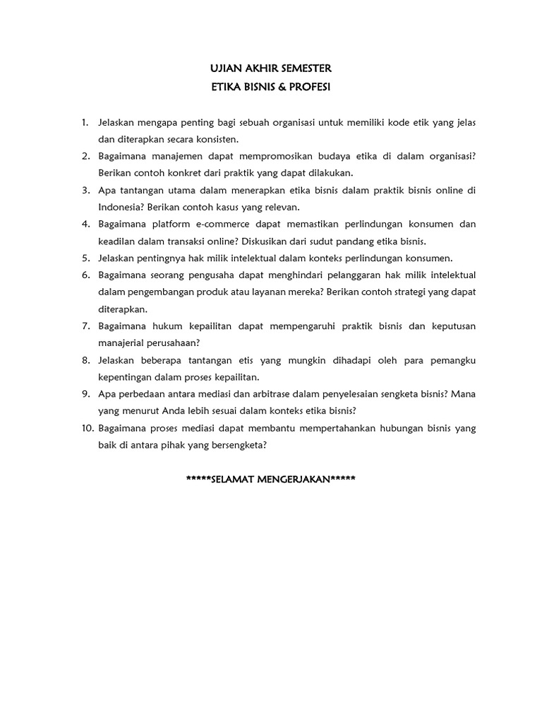 Uas Etika Bisnis Profesi Pdf