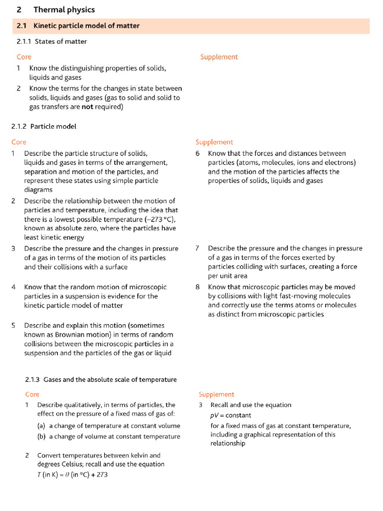 Topics For Thermal Phy | PDF