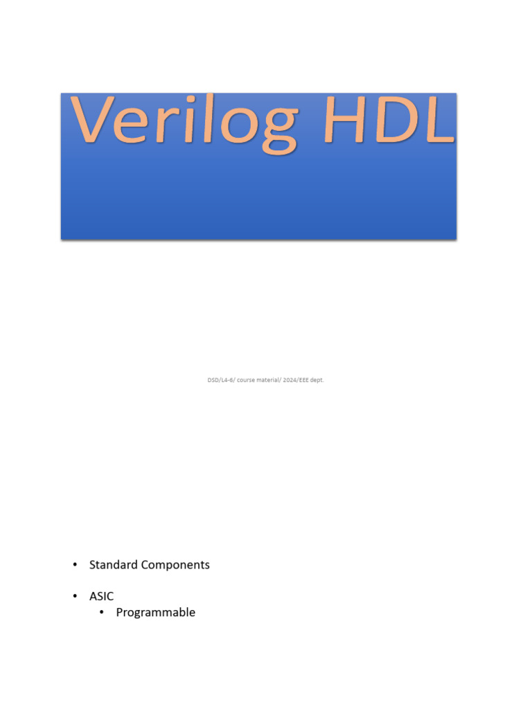 DSD/L4-6/ Course Material/ 2024/EEE Dept | PDF