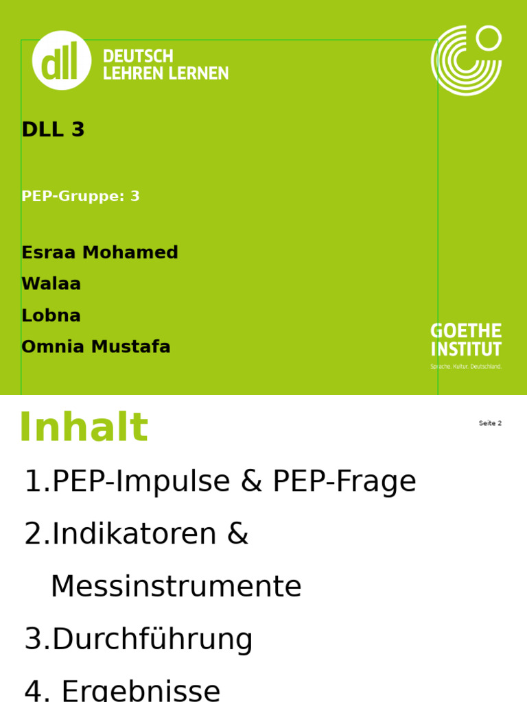 DLL - PEP - Präsentation - Gruppe 3 | PDF
