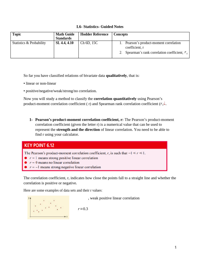 L6 - Statistics - GuidedNotes | PDF