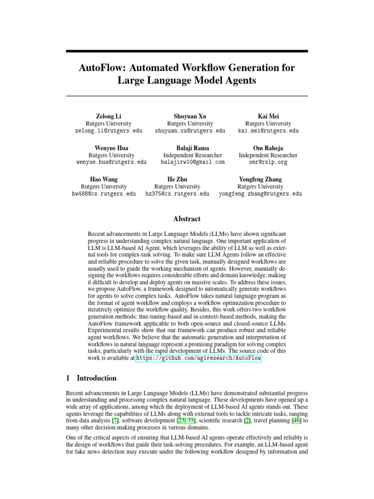 AutoFlow - Automated Workflow Generation | PDF