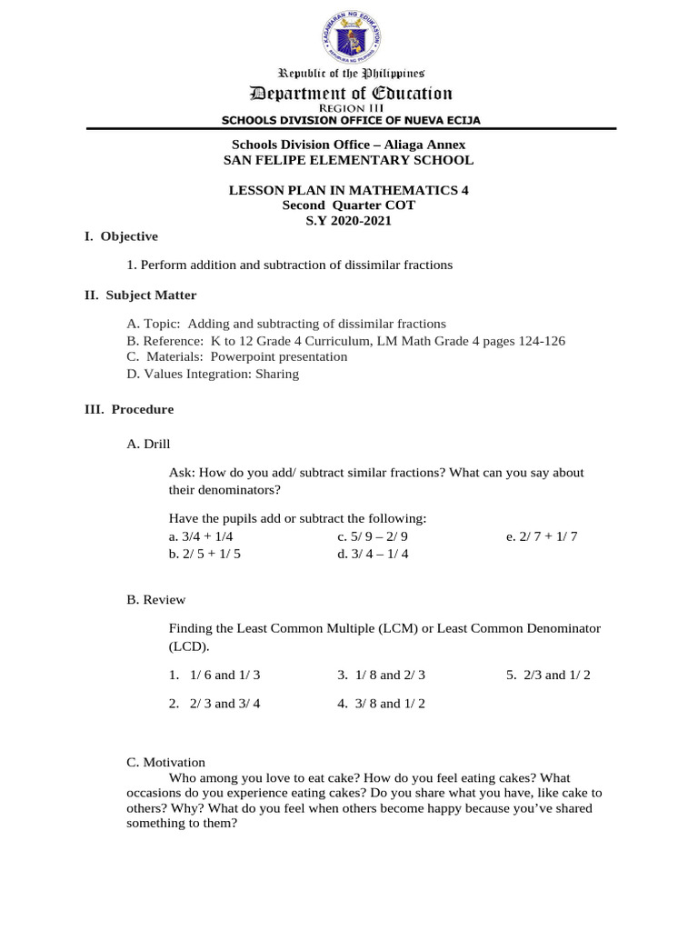 Math 4 Cot 2nd Quarter Pdf