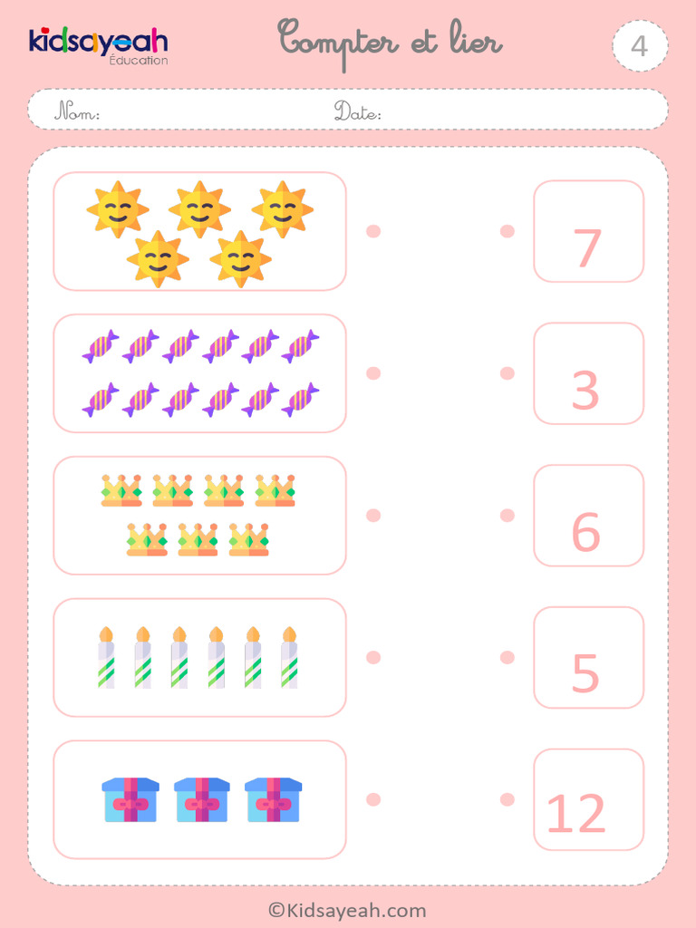 Jeu Apprendre A Compter4compter Et Lier 4 Imffnf | PDF