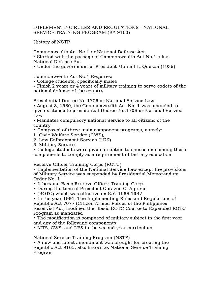 NSTP Lesson 1 | PDF