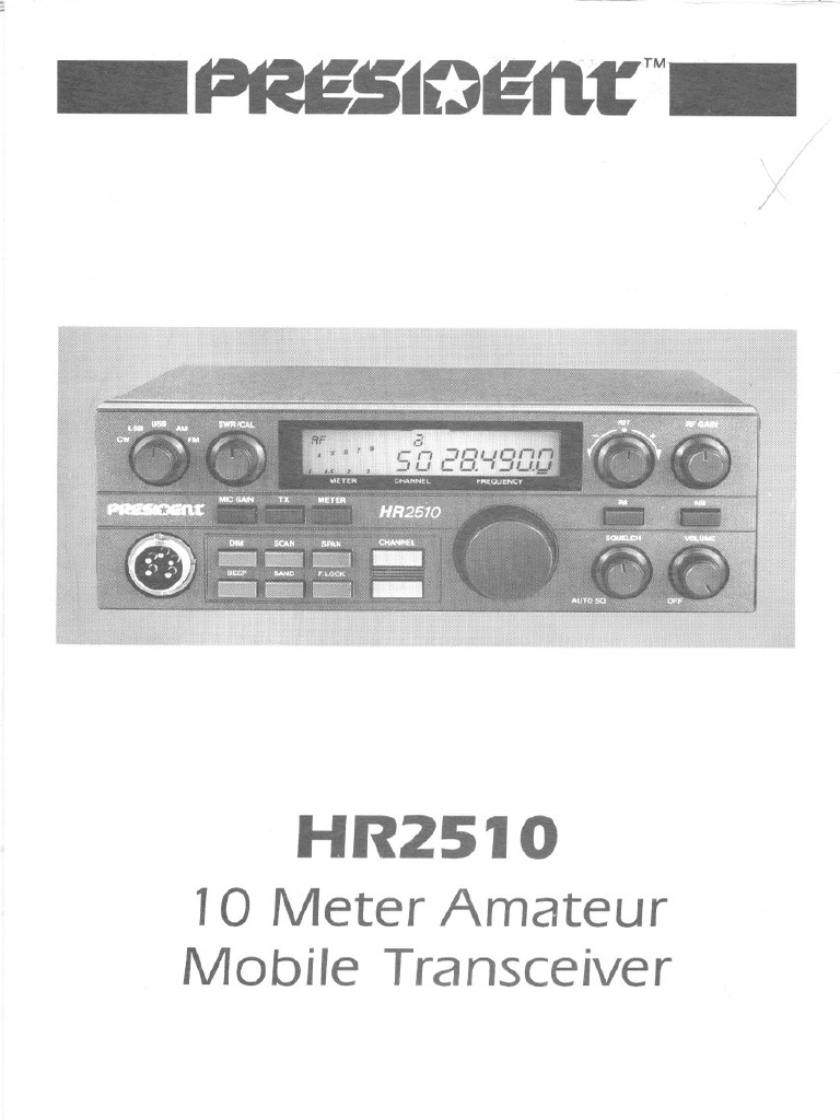 HR2510 10 Meter Transceiver Guide | PDF | Antenna (Radio) | Frequency ...