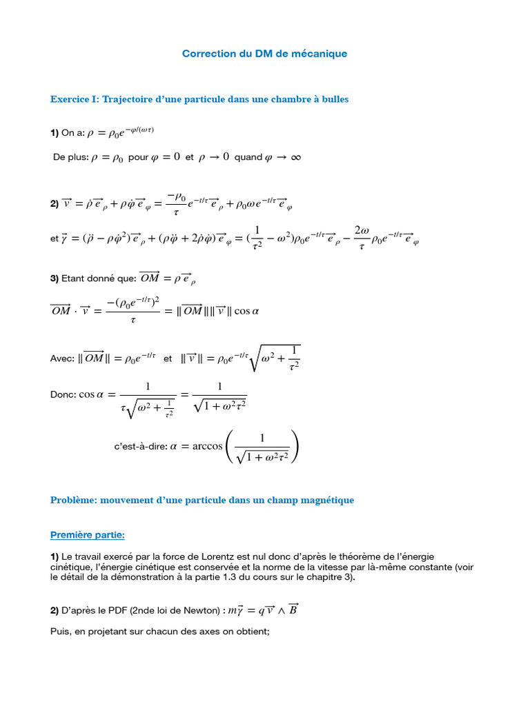 Correction DM Avril 2020 | PDF