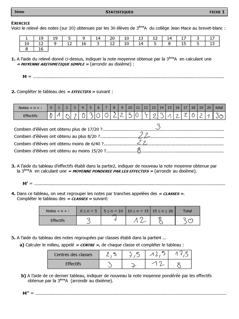 Fiche1 Stat | PDF