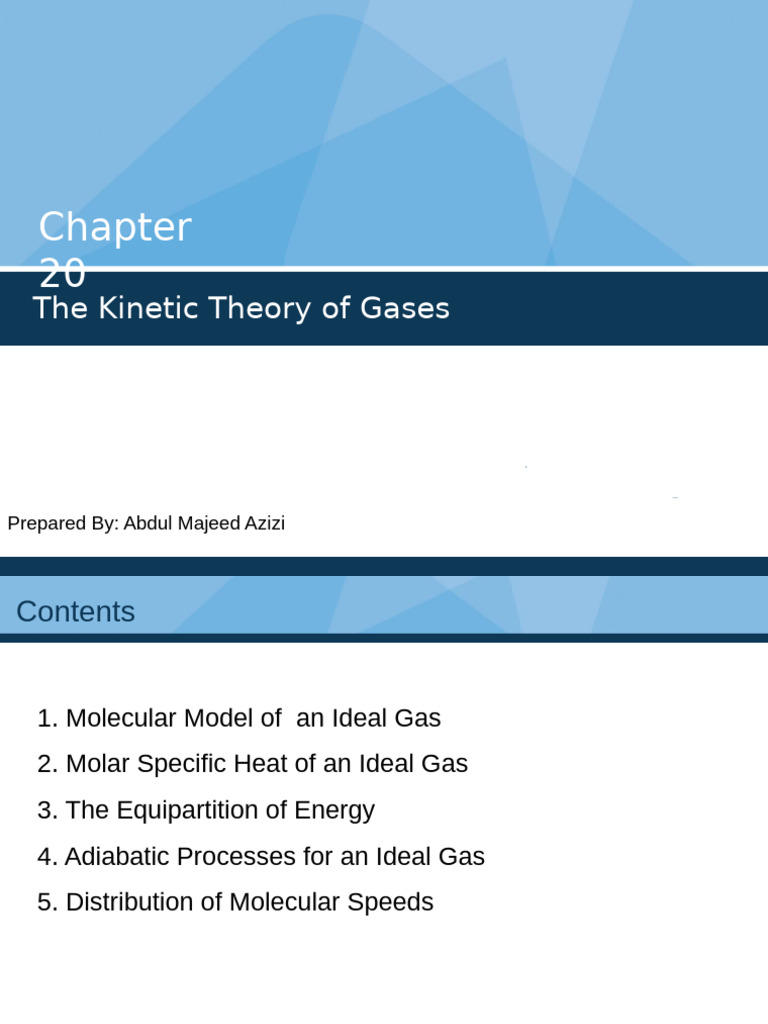 Chapter 20 The Kinetic Theory of Gases | PDF