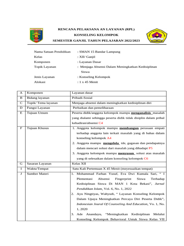 RPL KELAS 12 Bimbingan Kelompok | PDF