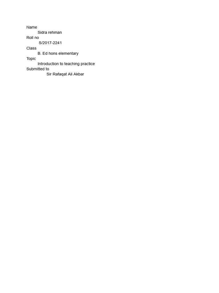 Introduction to Teaching Practice | PDF | Teachers | Teacher Education