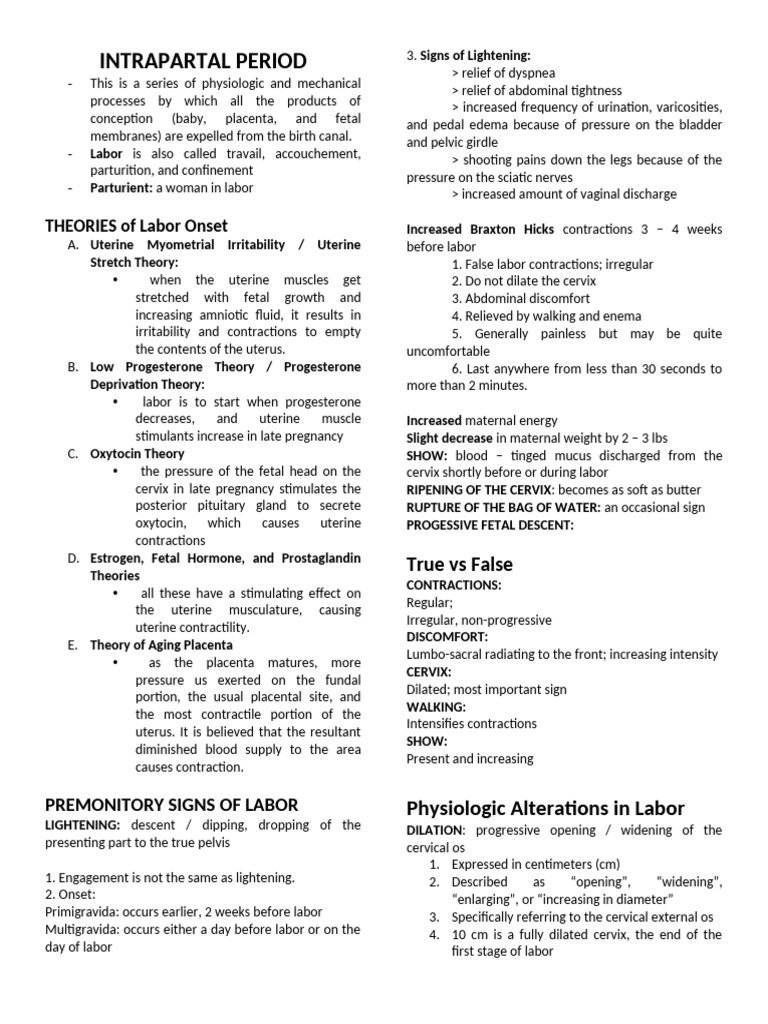 Intrapartal Period | PDF