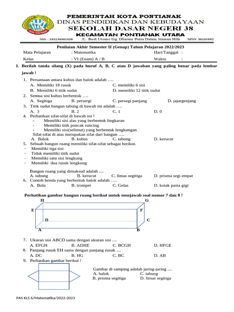 Pas MTK Genap 2023 | PDF