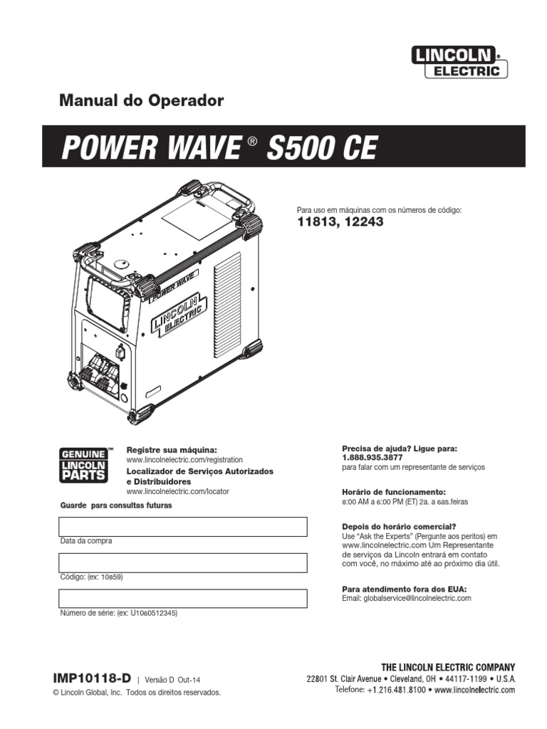 Lincoln PowerWave S500 CE - Manual01 | PDF