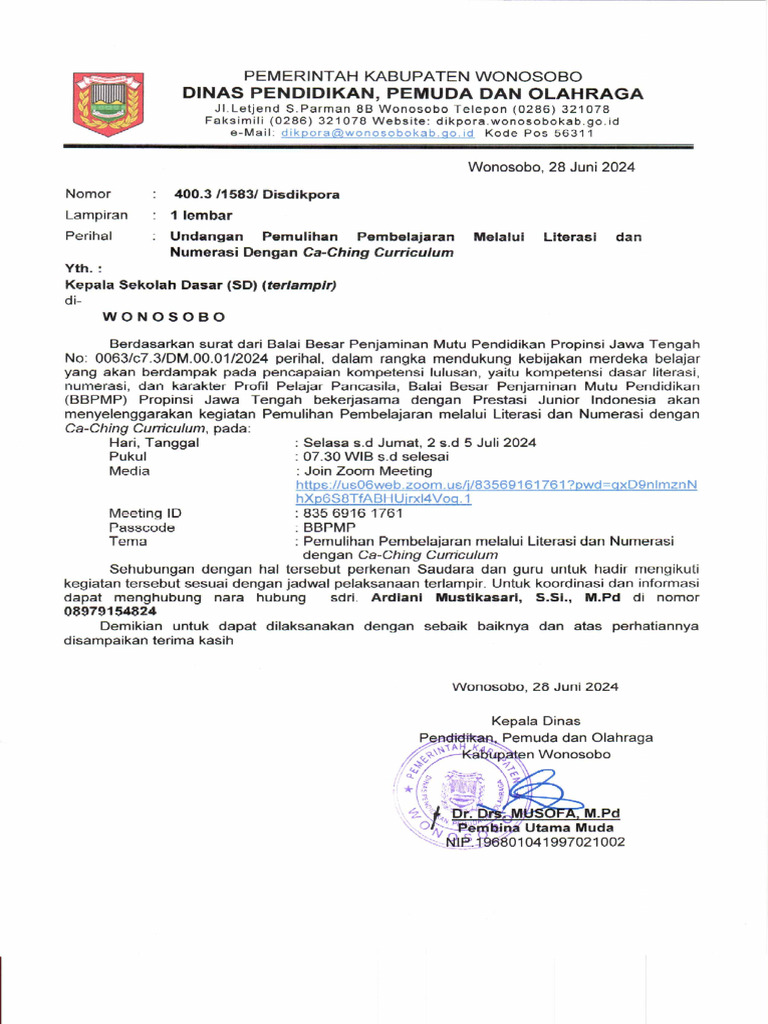 Pemulihan Pembelajaran Melalui Litnum Dengan Ca-Ching Curriculum | PDF