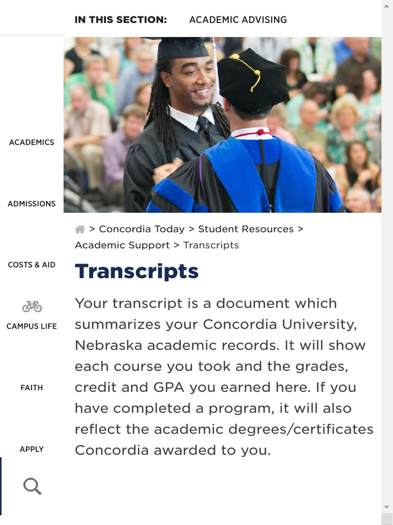 Requesting Your Transcripts From Concordia University, Nebraska | PDF