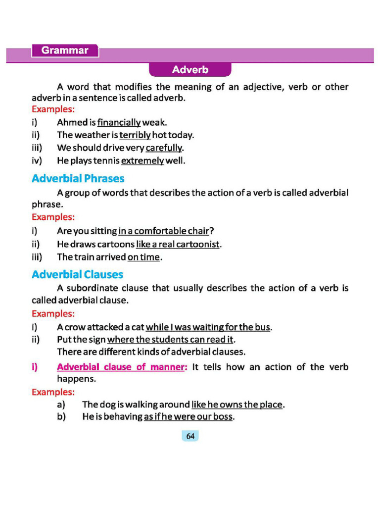 Adverb, Adverbial Clause and Phrase | PDF