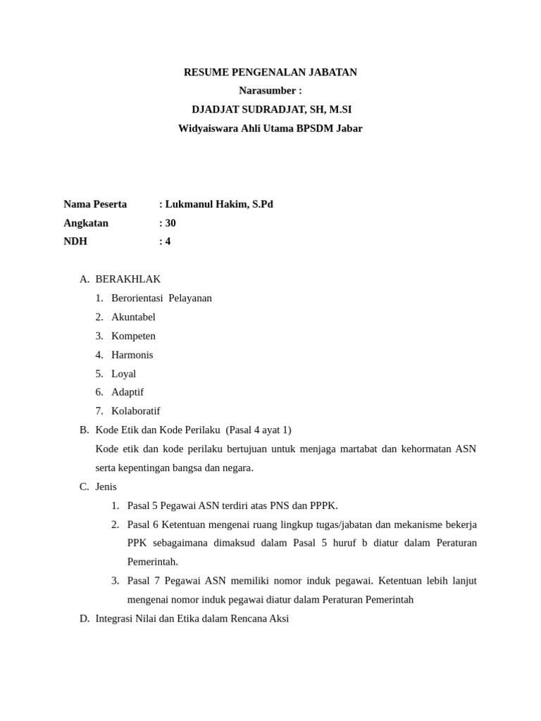 Resume Pengenalan Jabatan | PDF