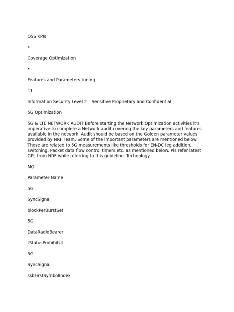 5g Ericsson Optimization August 2019 | PDF