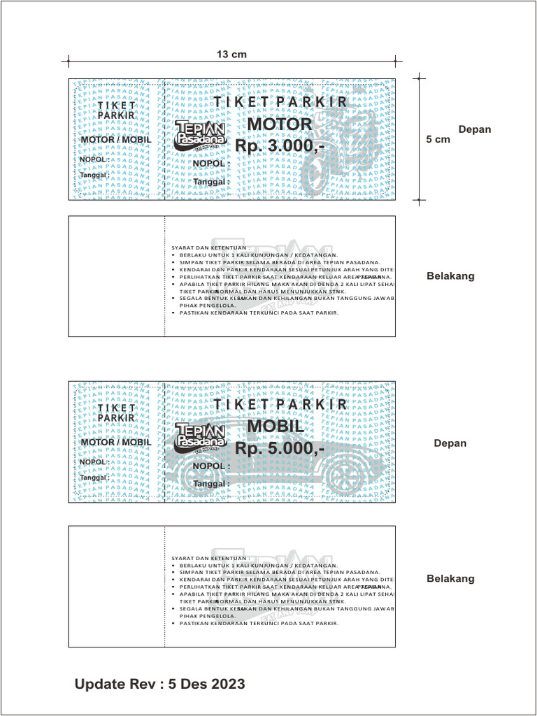 Tiket Parkir | PDF