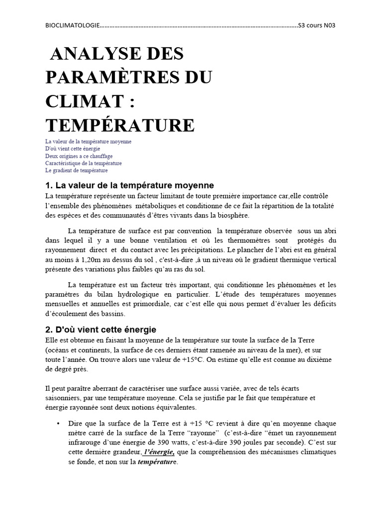 Cours03 Temperature | PDF