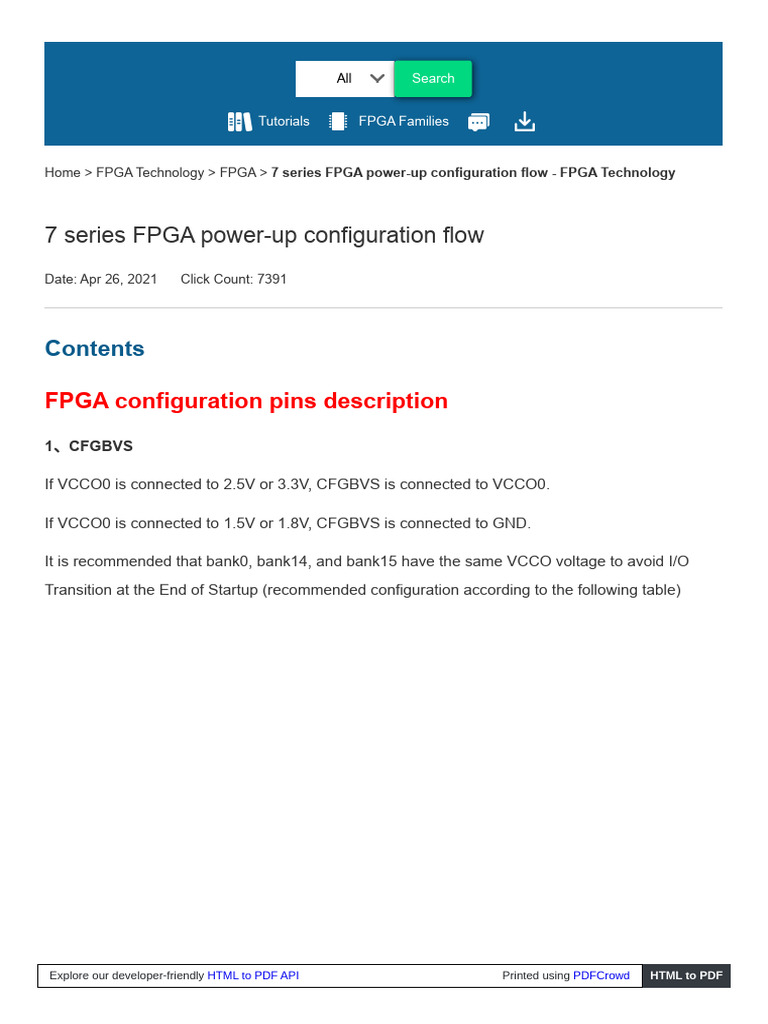7 Series FPGA Power-Up Configuration Flow - FPGAKey | PDF