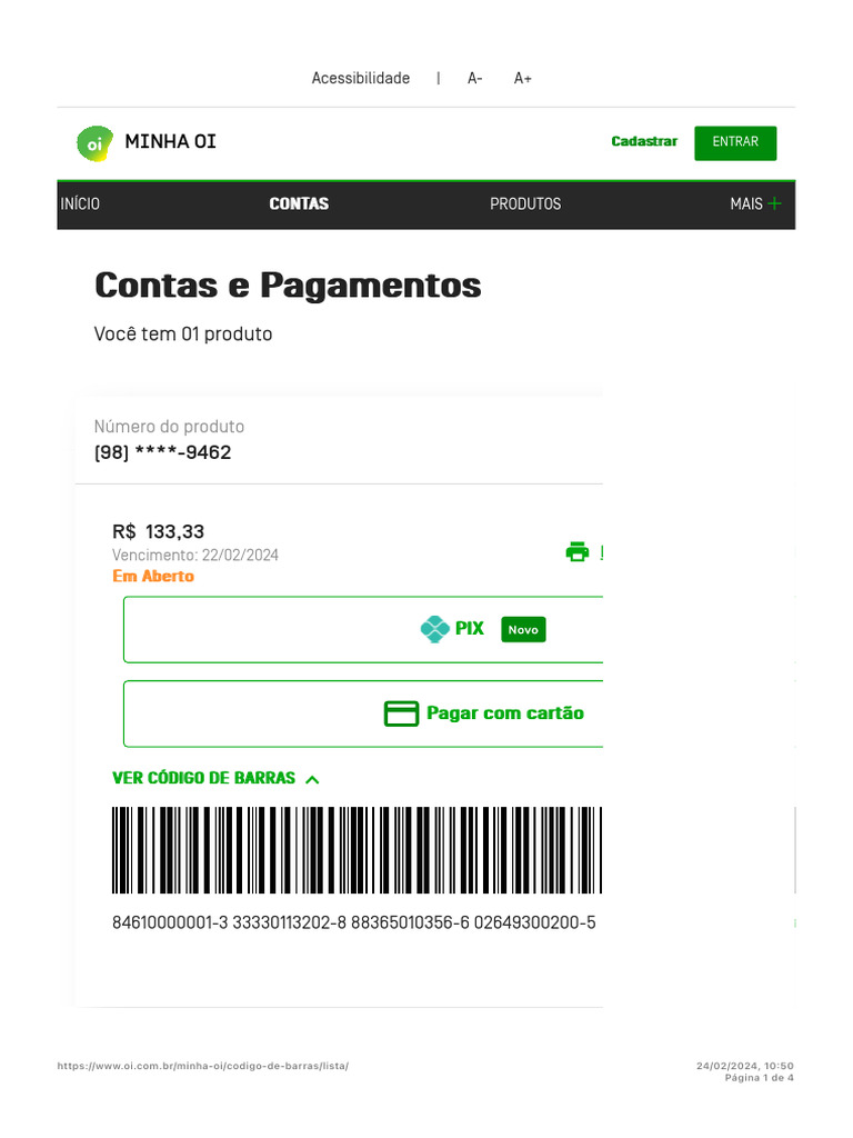 Conta - Contas e Pagamentos | PDF