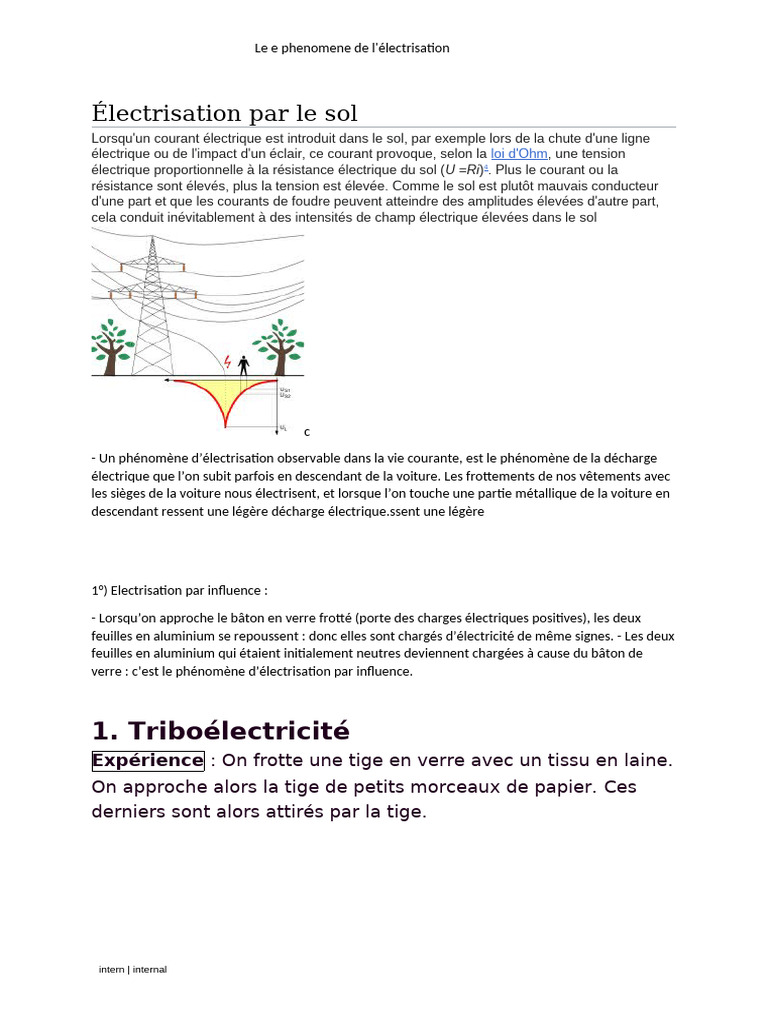Électrisation Par Le Sol: 1. Triboélectricité | PDF